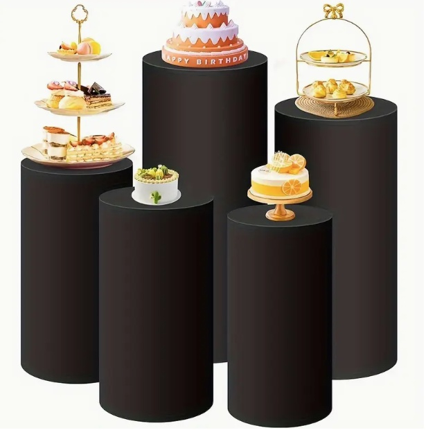 Cylinder Cake & Dessert Stands (Pedestal Plinths) – Black – Event ...