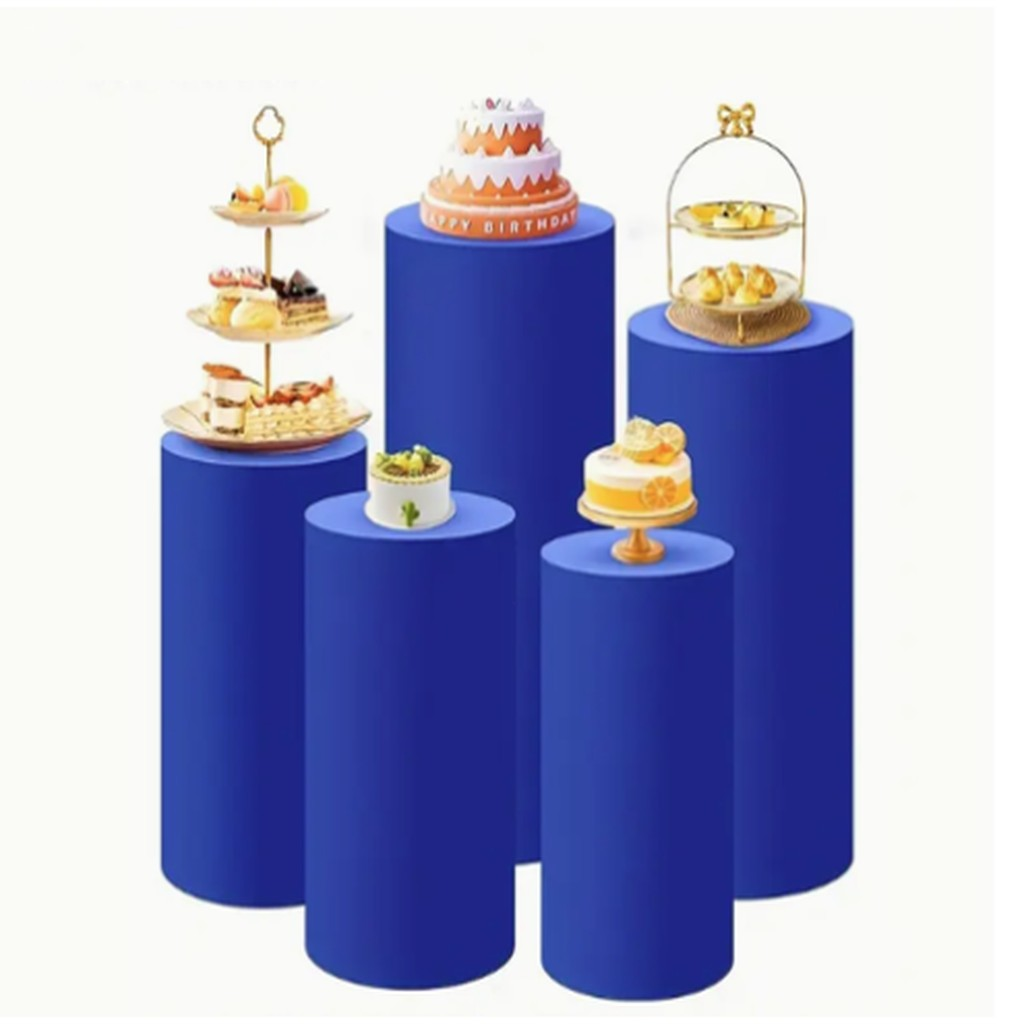 Cylinder Cake & Dessert Stands (Pedestal Plinths) – Blue – Event Rental ...